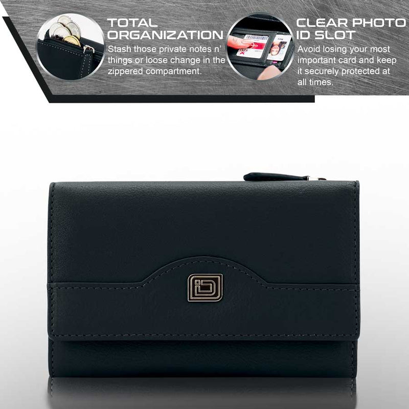 RFID Women's Trifold Leather Wallet | ID Stronghold